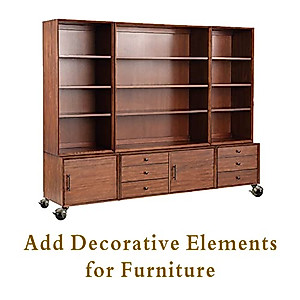 JGJC Casters Set of 4, Antique Brass Casters with Brake, 2 Inch Ball Castor Wheels for Furniture Casters Vintage Wheels Heavy Duty, Table Caster with 360 Degree Swivel Top Plate