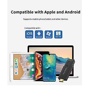 HDMI Wireless Display Adapter. 1080P Mobile Screen Mirroring Receiver Dongle to TV/Projector Receiver Support iOS Android Mac iOS Windows