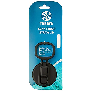 Takeya Actives Insulated Stainless Water Bottle with Insulated Spout Lid, 40oz, Onyx & Actives Straw Lid for Insulated Water Bottle, Wide Mouth, Onyx