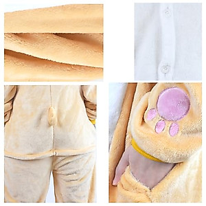 U-ParBoo Corgi Onesie Adult, Corgi Costumes Unisex Adult Onesie Pajamas Animal One Piece Halloween Costume Flannel Sleepwear Corgi L