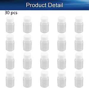 Bettomshin 30Pcs 30ml PE Plastic(Food Grade) Bottles, Wide Mouth Lab Reagent Bottle, Liquid/Solid Sample Seal Sample Storage Container