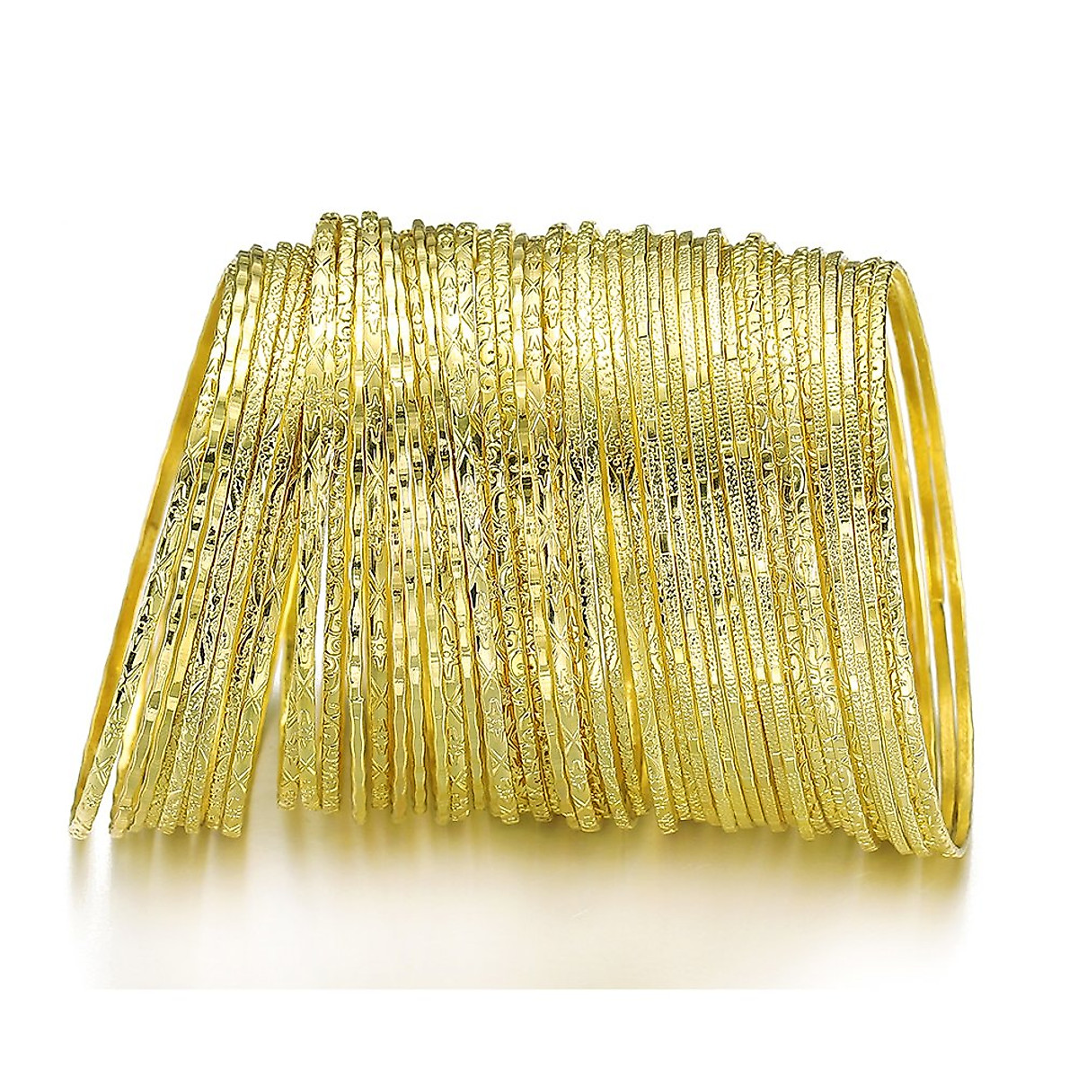 Ensoul Flower Mixed Metal Aztec Multi Bangle Set of 50