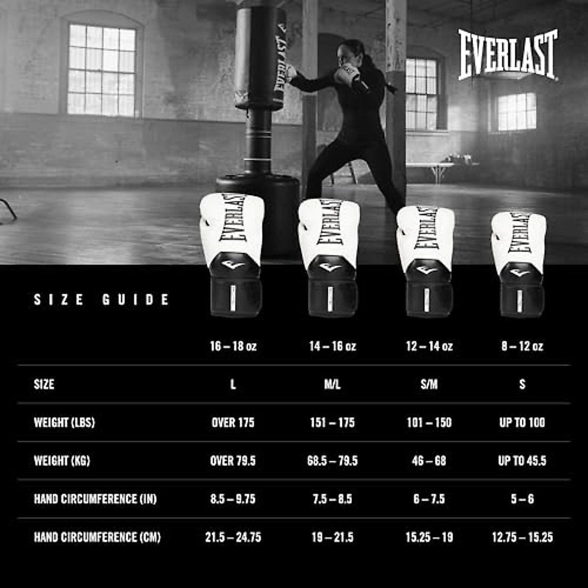 Everlast Elite 2 Boxing Gloves, Pro Training Gloves for Men and Women, Secure Fit Hook and Loop Closure & Ventilation, Heavy Bag & Speedbag Training (16 oz, Black/Gold)