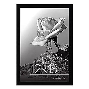 Americanflat 12x18 Poster Frame in Black - Composite Wood with Polished Plexiglass - Horizontal and Vertical Formats for Wall with Included Hanging Hardware
