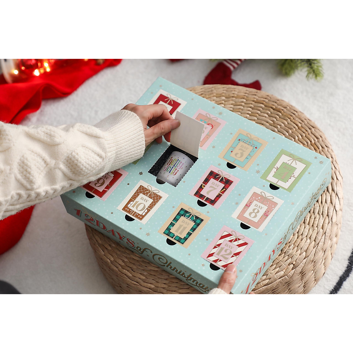 12 Days Christmas Scented Candles Gift Set for Women Advent Calendar Candle Gift 12PCS 1 oz Soy Wax Candles Christmas Birthday Gift for Men