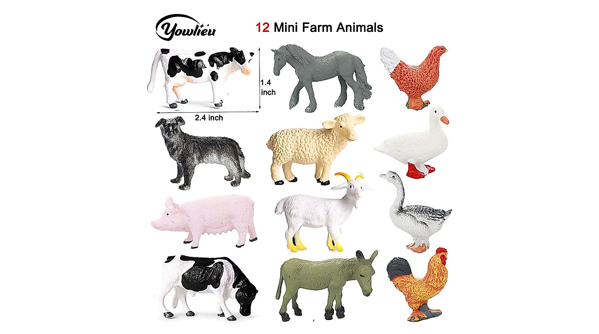 Realistic Farm Animal Toys: 44 Pcs Learning Playset for Kids