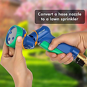 RESTMO Swivel Hose Nozzle, 2-in-1 Hybrid Garden Hose Nozzle and Lawn Sprinkler, Water Hose Sprayer with Adjustable Twisting Spray Head and Self-Lock Trigger, High Pressure Jet and Reduce Hand Fatigue