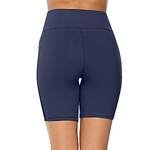 Bblulu Women's Biker Shorts with Pockets Tummy Control High Waisted Workout Yoga Shorts Slimming Booty Tight Leggings