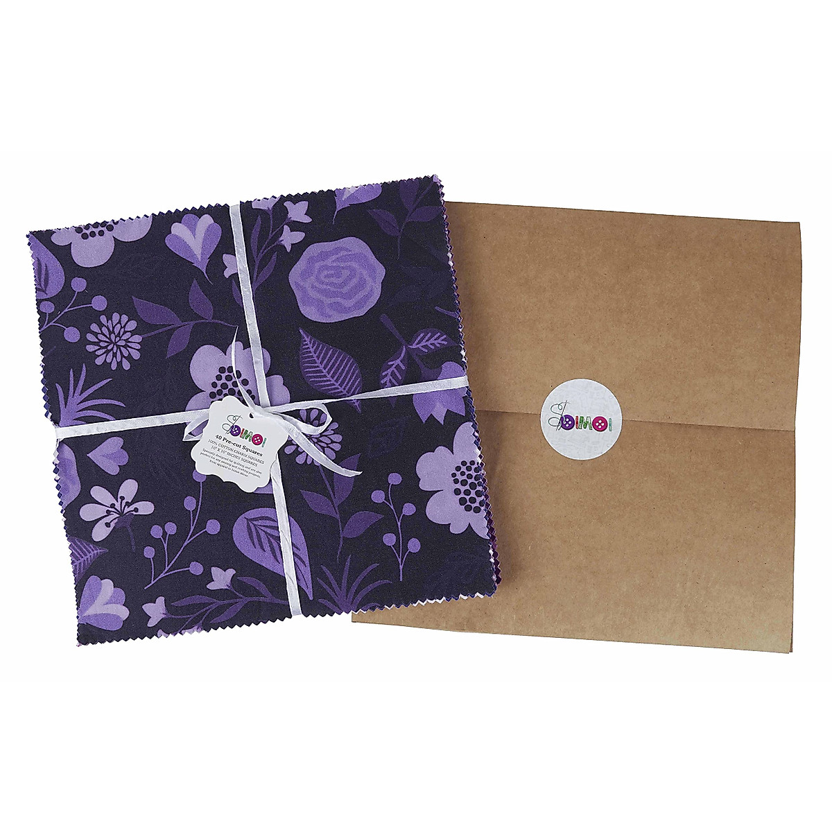 Soimoi Precut 10-inch Florals Prints Cotton Fabric Bundle Quilting Squares Charm Pack DIY Patchwork Sewing Craft- Purple