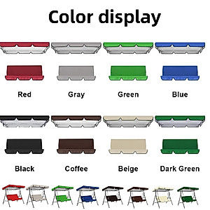 Outdoor Patio Swing Canopy Replacement, 3 Seat Swing Canopy Replacement, Waterproof Swing Canopy Cover Replacement, Outdoor Swing Canopy Sun Shade Awning Cover (Grey,142 * 120 * 18cm)