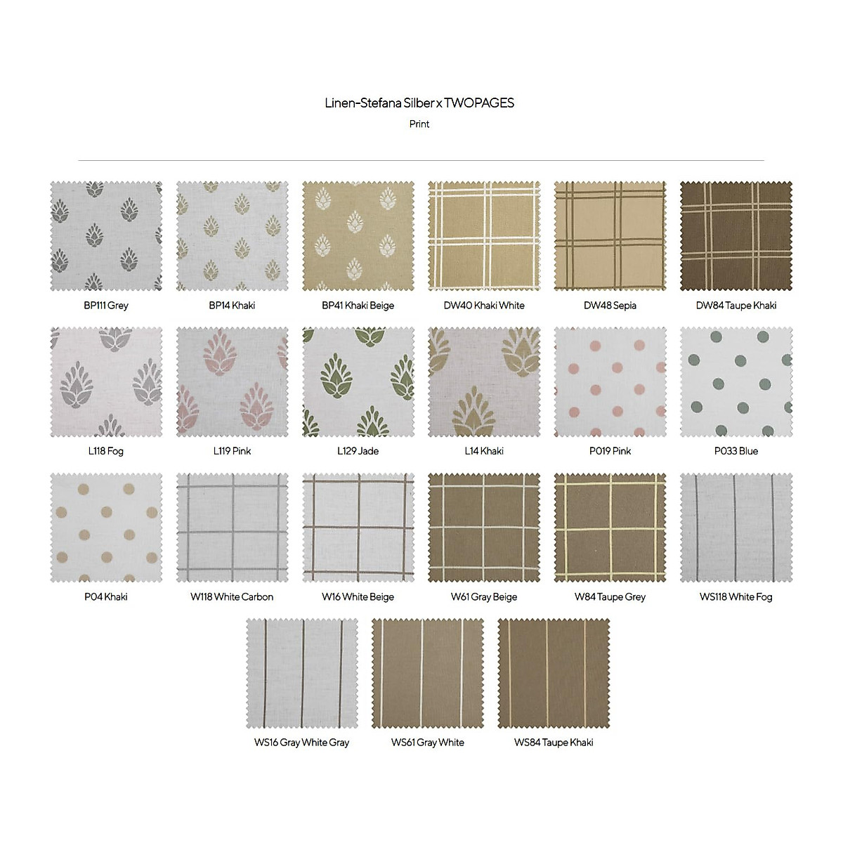 TWOPAGES Stefana Silber x Print Design Polyester Linen Fabric Sample Book