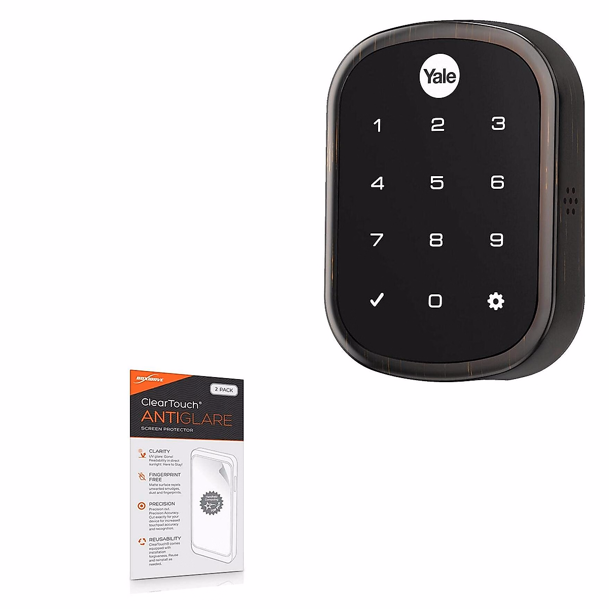 BoxWave Screen Protector Compatible with Yale Assure YRD256 SL - ClearTouch Anti-Glare (2-Pack), Anti-Fingerprint Matte Film Skin for Yale Assure YRD256 SL