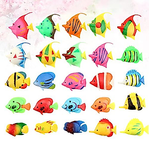 BESTOYARD Ocean Decor Miniature Toys 50 pcs Fish Aquarium Rubber Squirting Fish Artificial Plastic Fish sea Fish Animals Toys Ornament Plastic Fake Ocean Decor Miniature Toys