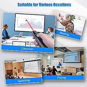 2-in-1 USB Type C Presentation Clicker, Clicker for PowerPoint Presentations, Rechargeable Wireless Presenter Remote, Pointer RF 2.4GHz USB PowerPoint Clicker Slide Advancer with Volume Control