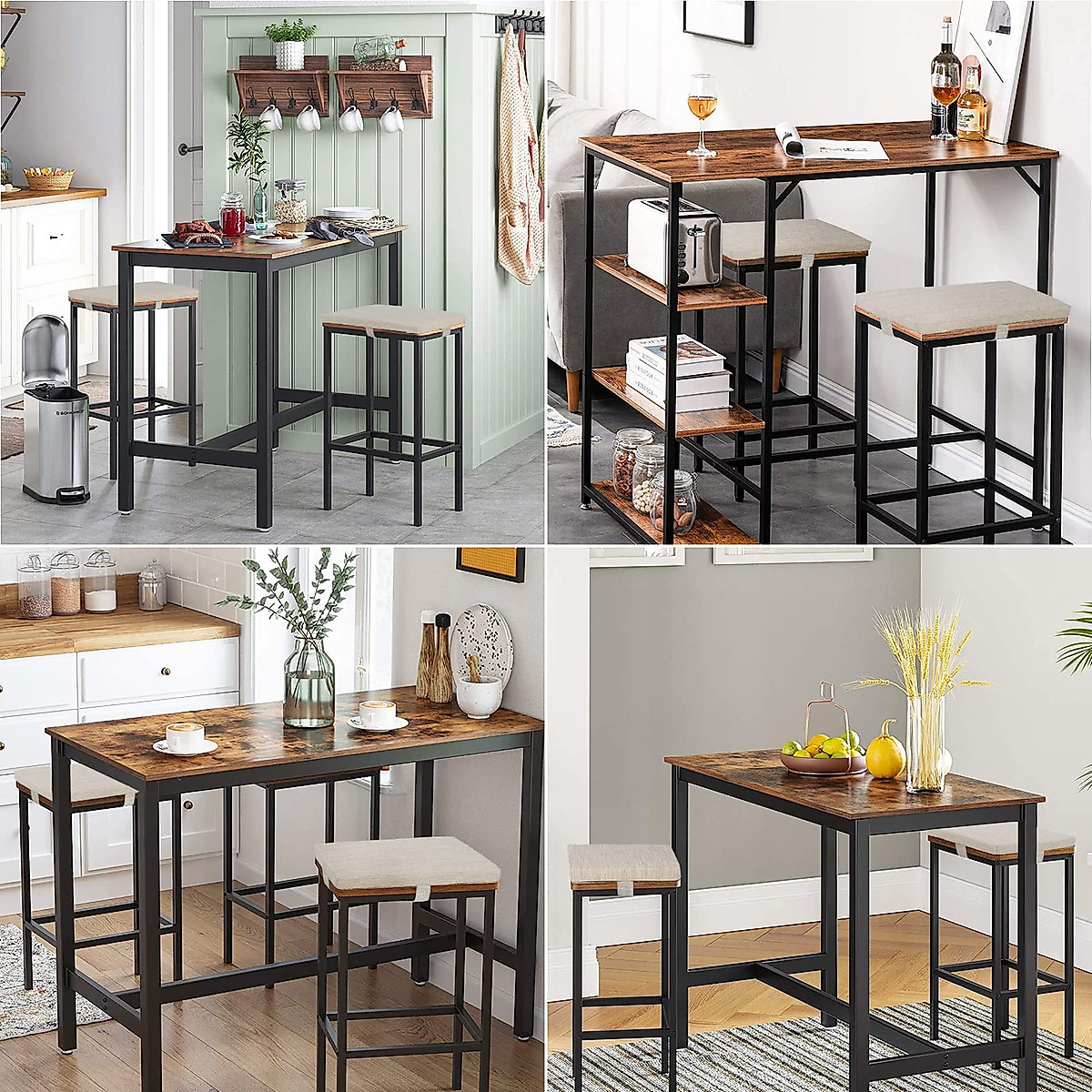 baibu Rectangle Bar Stool Cushions, Non-Slip Dining Chair Pads Kitchen Bench Stool Cushions with Machine Washable Cover - Only 1 Pad (Beige, 15.7×11.8×1.5in)