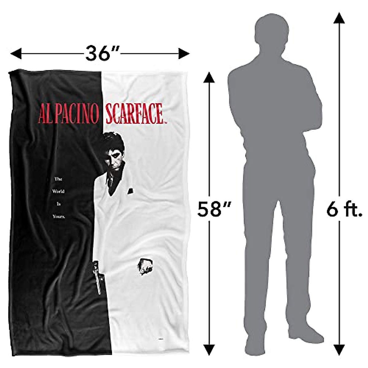 Trevco Scarface Poster Silky Touch Super Soft Throw Blanket 36" x 58"
