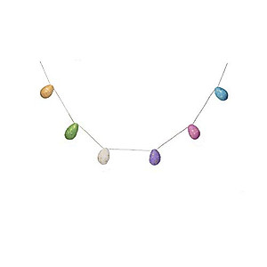 De Kulture Handmade Premium Wool Felt Easter Stuffed Egg Garland Eco Friendly Eastertide Wall Hanging Home Office Wedding Party Holiday Decoration Banner |48 Inch