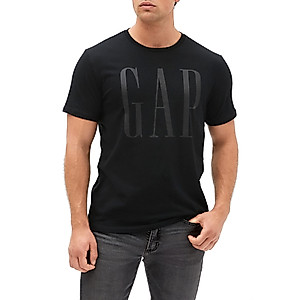 GAP Boys Logo T-Shirt, True Black, Medium US