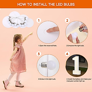 rubfac 3FT Marquee Light Up Numbers, Mosaic Balloon Frame Number 1, Pre-Cut Foam Board for First Birthday Decorations Anniversary Wedding Backdrop