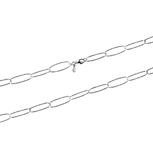 LeCalla 925 Sterling Silver Italian 6.5-MM Paperclip-Link Chain Necklace for Women 36 Inches