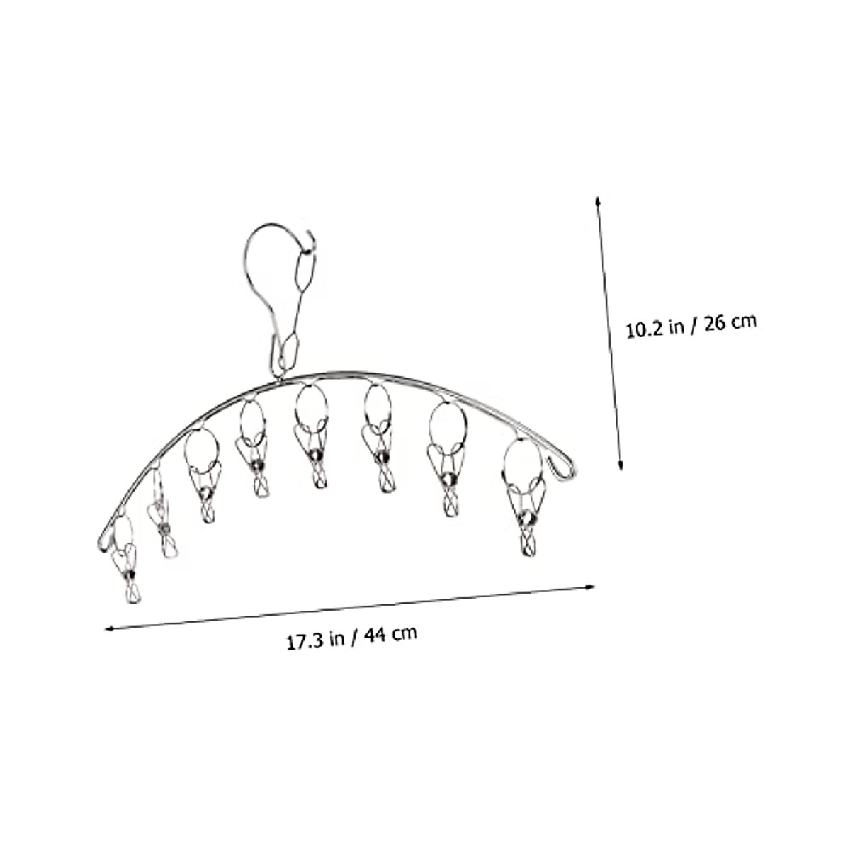 Alipis 2pcs Multi Clip Drying Rack Metal Washing Drying Clips Laundry Drying Hanger Laundry Drying Rack Collapsible Storage Hooks Folding Clothes Hanger Stainless Steel Hangers Socks Rack