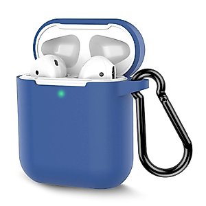 Coffea Protective Silicone Case with Keychain for Apple AirPods 2 (Royal Blue)