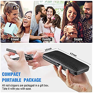 Manicure Kit Nail Clippers Set Stainless Steel Professional Pedicure Black 8 in 1 Grooming Nail Scissors Cutter Ear Pick Tweezers Scissors Eyebrow Nail file for Man&Women gift (black/red_8in1)