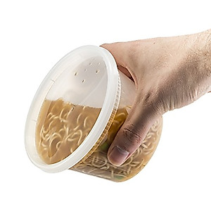 Basix [24 Count 16 Oz Combo] Disposable plastic Deli Food Storage Containers With Plastic Lids, Leakproof, Great For Meal Prep, Picnic, Take Out, traveling, Fruits, Snack, or Liquids