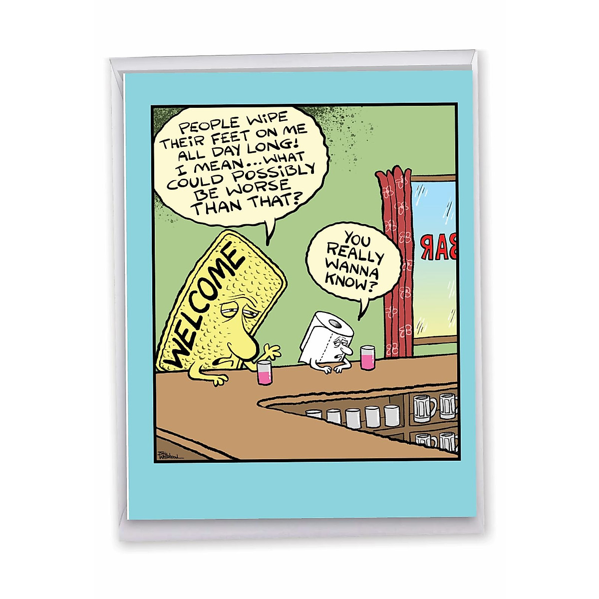 NobleWorks - Big Funny Birthday Greeting Card 8.5 x 11 Inch with Envelope (1 Pack) Large Jumbo Bday Welcome Mat J9283BDG