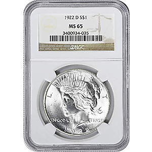 1922-D Peace Dollar, MS65, NGC