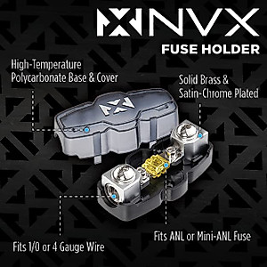 NVX XAPK4 Full Spec 4 Gauge 100% (OFC) Oxygen Free Copper Amplifier Power Wiring Kit with Speaker Wire for Amplifiers up to 1500 Watts