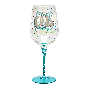 Top Shelf Decorative 40th Birthday Wine Glass, For Red or White Wine, Unique Gift Idea