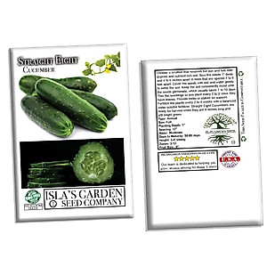 "Straight Eight" Cucumber Seeds for Planting, 150+ Heirloom Seeds Per Packet, (Isla's Garden Seeds), Non GMO Seeds, Botanical Name: Cucumis Sativis, 90% Germination Rate