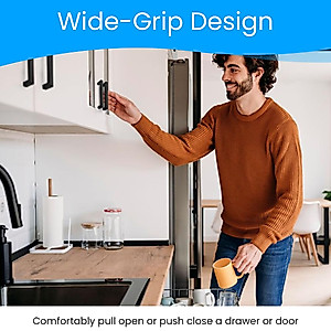 PARTILIA Matte Black Cabinet Pulls for Kitchen and Bathroom Drawers, Doors, Pantry, and Cupboards, 10 Pack, 5 Inch Hole-to-Hole Stainless Steel Handles, Modern Farmhouse Hardware