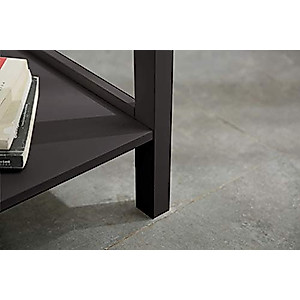 Etnicart - Dark Brown Nighstand 1 Tier Bedside End Table MDF Sofa Side Table 1 Drawer Storage Cabinet Living Room Furniture Easy Assembly 18(W)x14(D)×24(H)in side table bedroom Black skinny end table