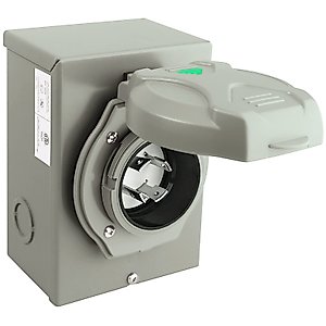 EXCELFU 30 Amp Generator Inlet Box, NEMA 3R Power Inlet Box, NEMA L14-30P PB30 Power Inlet Box, 125/250 Volt, 7500 Watts Generator Transfer Switch, ETL Listed, Weatherproof Outdoor Use