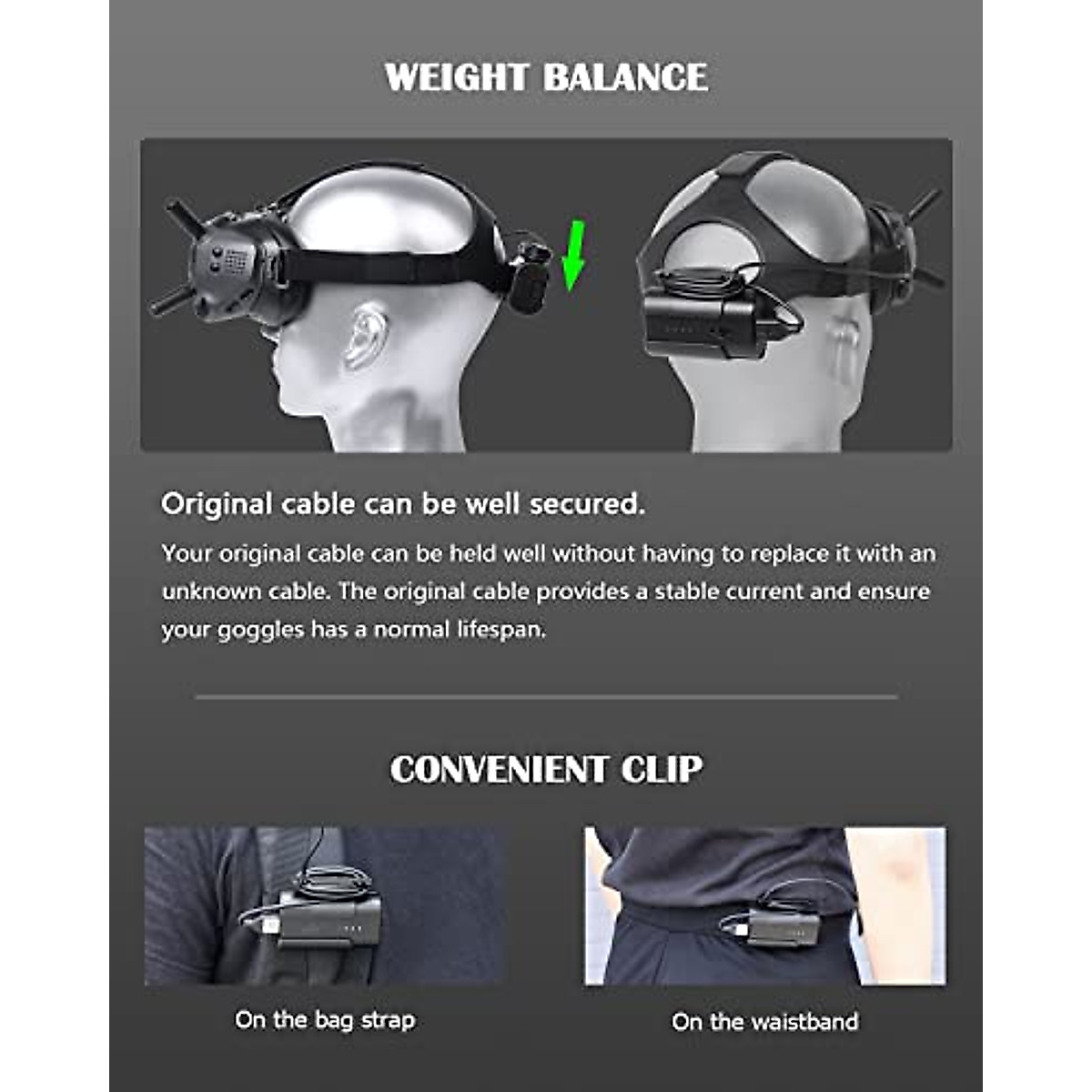 Arzroic DJI Avata FPV Accessories Battery Holder Case for DJI Goggles 2/FPV Goggles V2