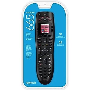 Logitech Harmony 665 Advanced Remote Control, Universal Entertainment Remote, Replaces up to 10 remotes with Guided Online Set-up and Interactive Help (Renewed)