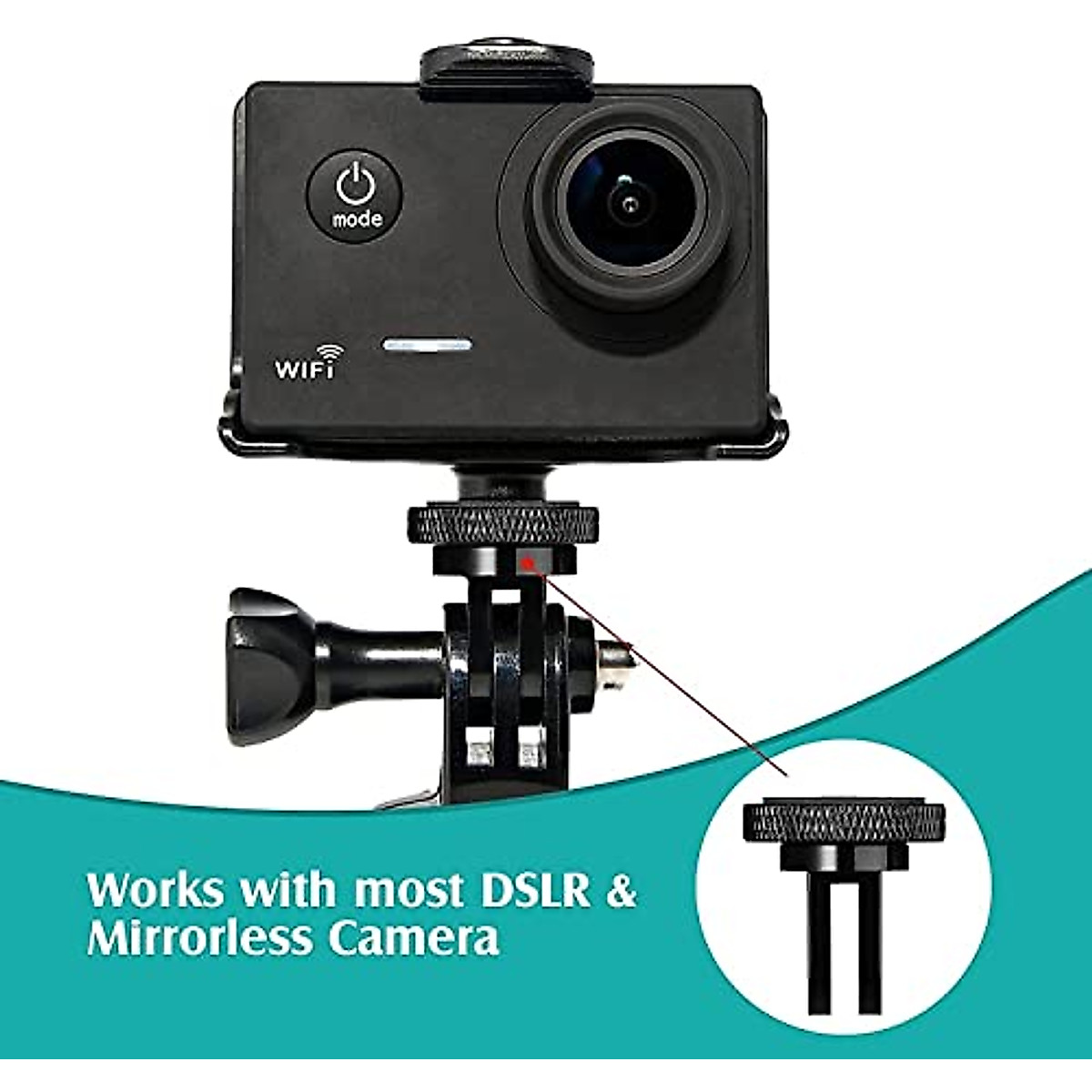 VIZEMO Aluminum Camera Tripod Adapter 1/4"-20 Conversion Adapter Mounts Compatible with Gopro Action Cameras Insta360 and Other Standard 1/4 Accessories, Quarter Inch Mount Adapter for GoPro Ecosystem