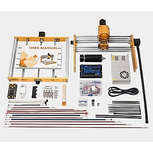 LUNYEE 3018 PRO MAX CNC Machine 500W All-Metal CNC Router Machine 3 Axis Limit Switches & Emergency-Stop with GRBL Offline Control for Cutting Wood Acrylic MDF Plastic, Working Area: 300 x 180 x 80mm