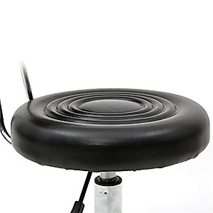 Round Shape Modern Adjustable Salon Stool Rolling Swivel Stool Chair with Back and Foot Rest Saddle Stool Chair for Drafting Work SPA Bar Beauty Massage Dental Clinic Home Office Use Black