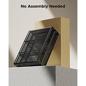 Monitor Stand with Drawer, Monitor Stand, Monitor Riser Mesh Metal, Desk Organizer, Monitor Stand with Storage, Desktop Computer Stand for PC, Laptop, Printer - HUANUO