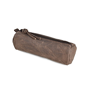 Gootium Vintage Waxed Canvas Pencil Case Organizer For Artists, 7"x2"x2.5"