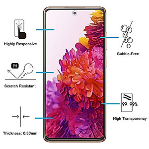 NEW'C [3 Pack] Designed for Samsung Galaxy S20 FE / S20 FE 5G, Screen Protector Tempered Glass, Anti Scratch, Bubble Free, Ultra Resistant