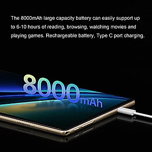 10Inch Tablet Computer, 6G RAM 128G ROM, 10 1960x1080 IPS Display Screen Ultra Slim Tablet PC, Android 12.0 MT6750 8 Cores, BT5.0 Touch, 5G WiFi Calling Tablet(Yellow)