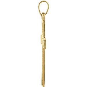 DIAMOND JEWELRY NY 14K Yellow Gold 15X9.5mm Cross Pendant