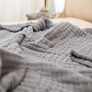 sense gnosis Muslin Throw Blanket for Couch 8-Layer Gauze Blanket Breathable Soft and Lightweight Blankets for Baby and Adults 55"x75", Grey