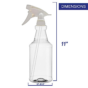 EZPRO USA Empty Spray Bottles for Cleaning Solutions 32oz, Squirt Bottles for Cleaning, Spray Squirt Bottle, Upside Down Trigger, White, pack