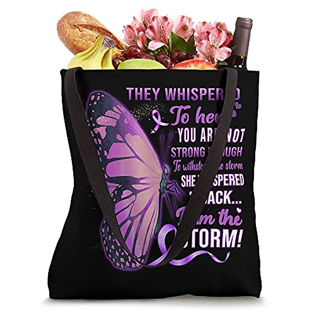 I Am The Storm Lupus Awareness Purple Ribbon Butterfly Women Tote Bag