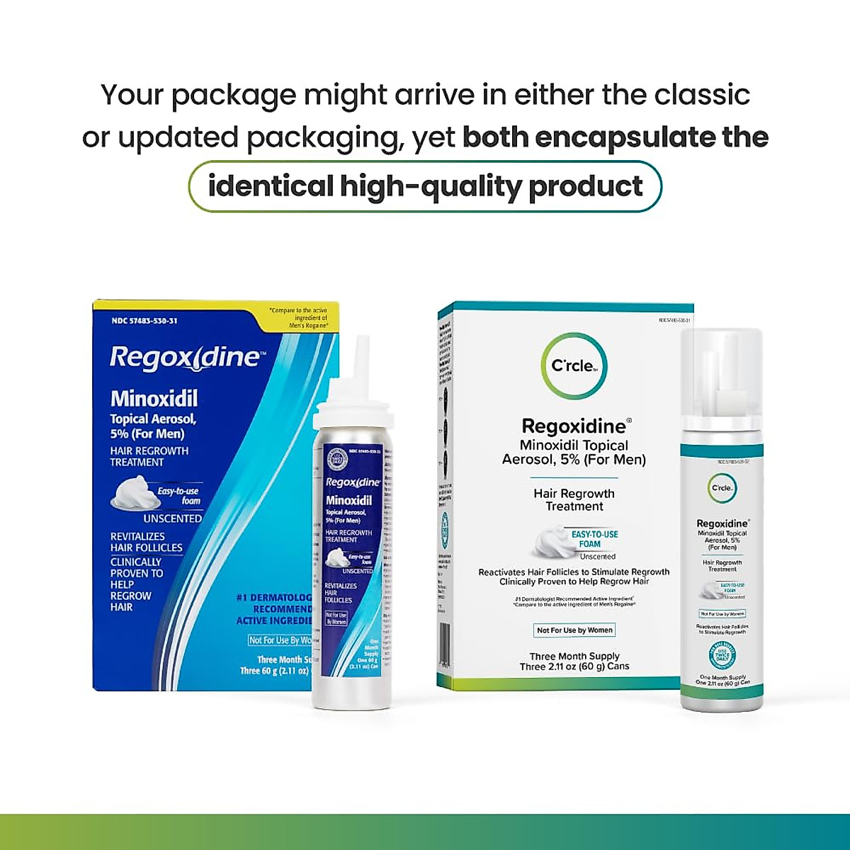 Regoxidine Men's 5% Minoxidil Foam & Topical - Helps Restore Vertex Hair Loss & Thinning Hair - Extra Strength Supports Hair Regrowth in Unscented Topical Aerosol Treatment (Topical, 3 Month's Supply)